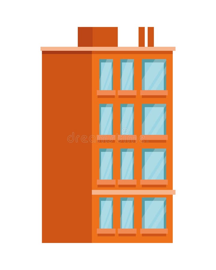 Building with Windows Isolated Icon Stock Vector - Illustration of ...