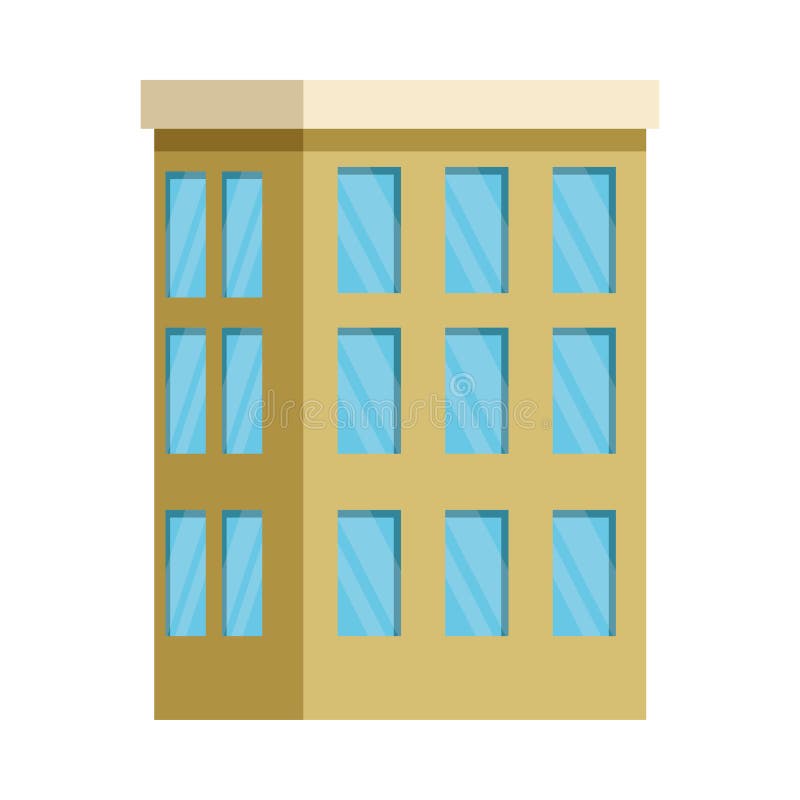 Building with Windows Isolated Icon Stock Vector - Illustration of ...