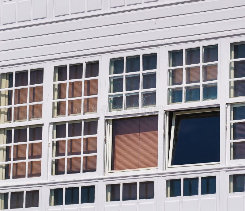 Building with Windows Made of White Frames in the City of Galicia ...