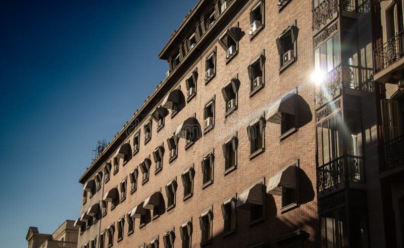 Building with Windows and Sun Reflection Stock Image - Image of europe ...