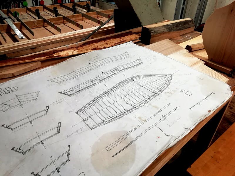 Building a Wood Boat, Chart and Design Stock Photo - Image of boat ...