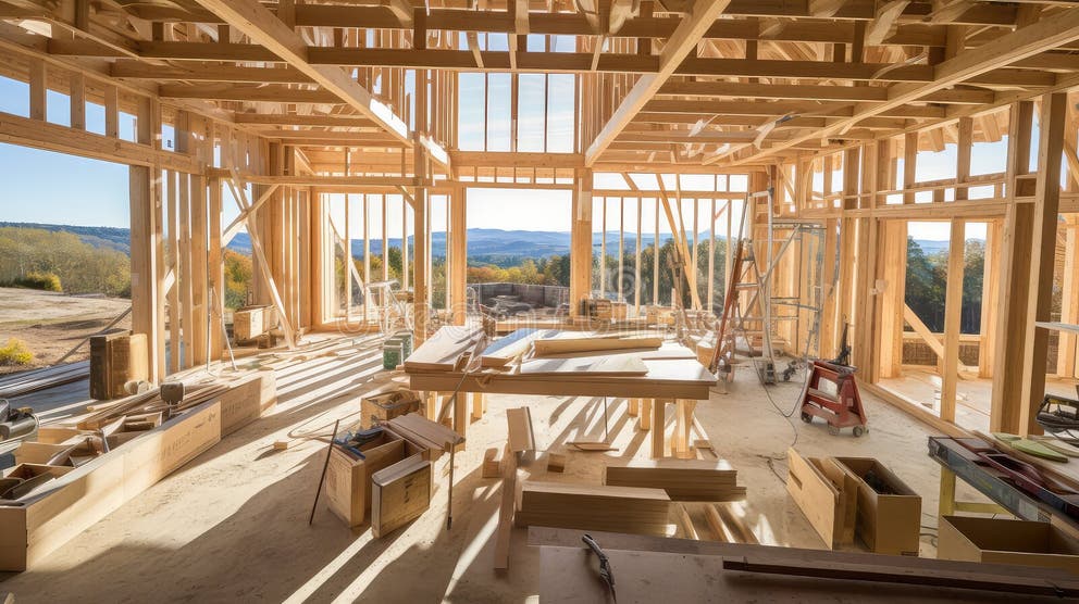 Building Wood Framing Construction Stock Photo - Image of tools ...