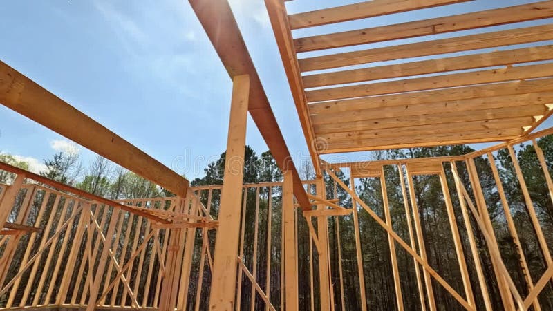 Building a Wooden House Begins with the Framing Beams, Which Support ...