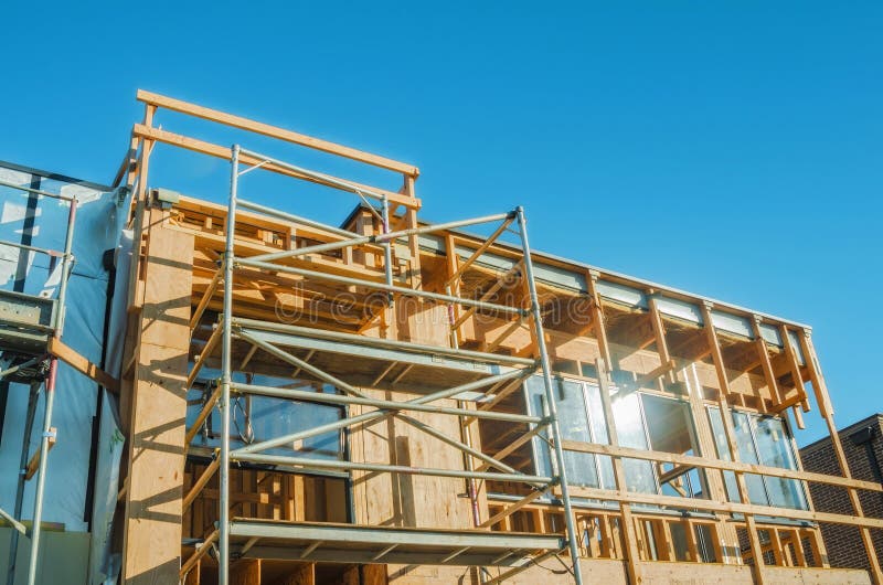 Scaffolding Surrounding Building Work in Progress Stock Photo - Image ...
