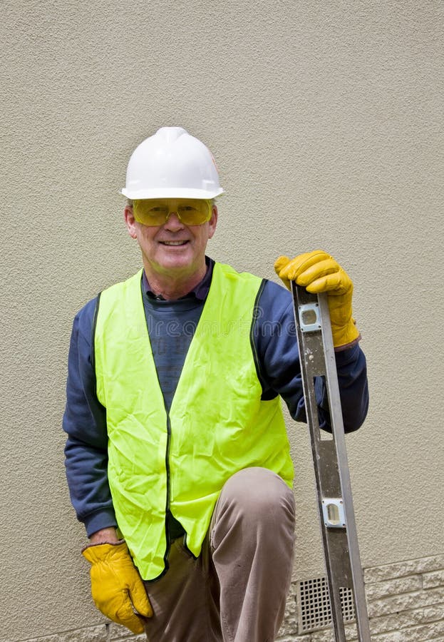 Construction Worker in Correct Safety Clothing Stock Photo - Image of ...