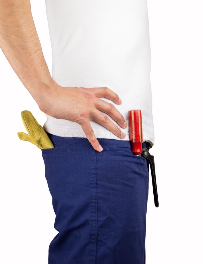 Building Worker with Tools in Pockets Stock Photo - Image of occupation ...