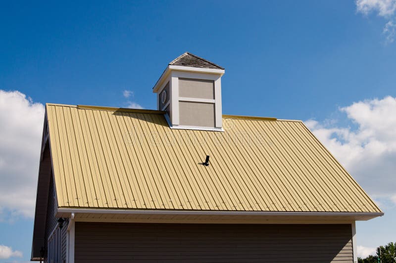 Building with yellow roof stock image. Image of metal - 20947673