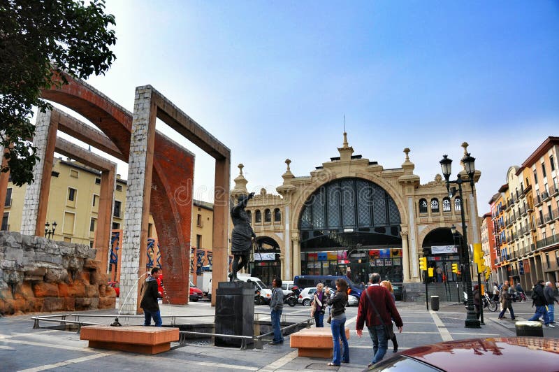 Building of Zaragoza Market Editorial Photography - Image of historical ...