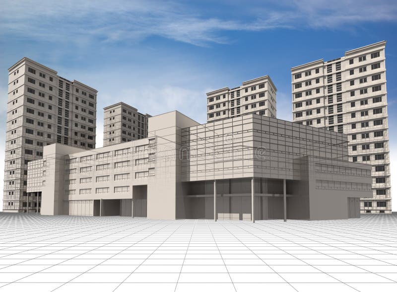 3d architecture exploded. stock illustration. Illustration of concept ...