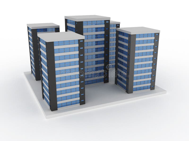 3d Blue Buildings Stock Illustrations – 6,132 3d Blue Buildings Stock ...