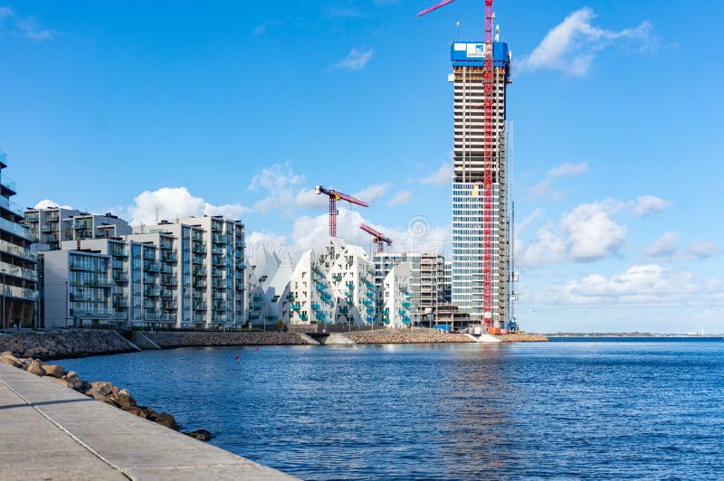 Buildings in Aarhus Docklands, Denmark 2021 Editorial Photography ...