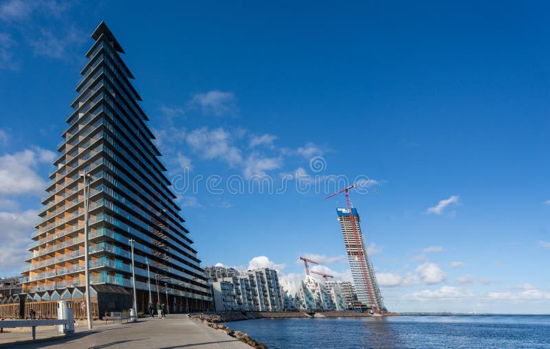 Buildings in Aarhus Docklands, Denmark 2021 Editorial Stock Photo ...