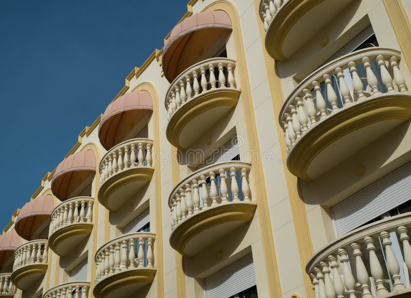 Buildings with balconies stock photo. Image of garden - 33817750