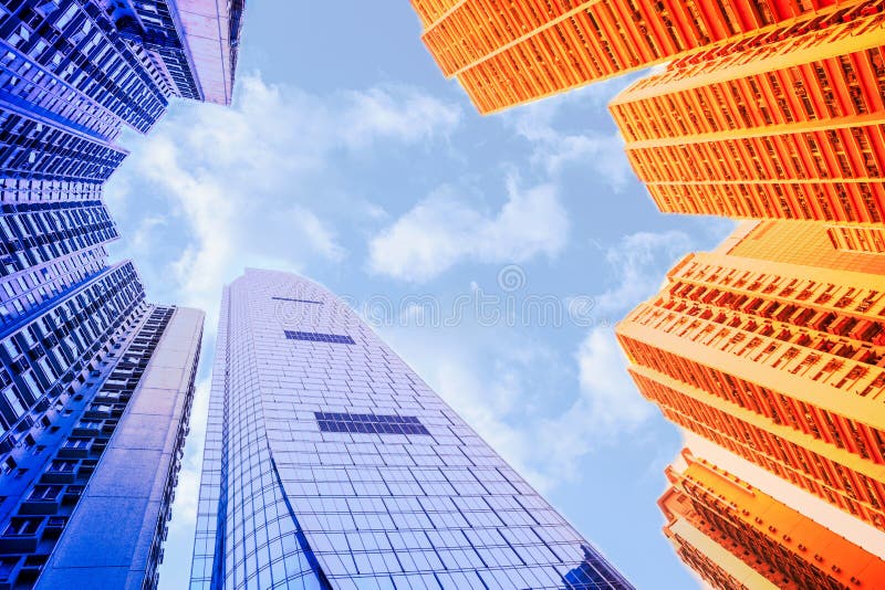 Buildings Blocks with Sky Background. Stock Image - Image of ...