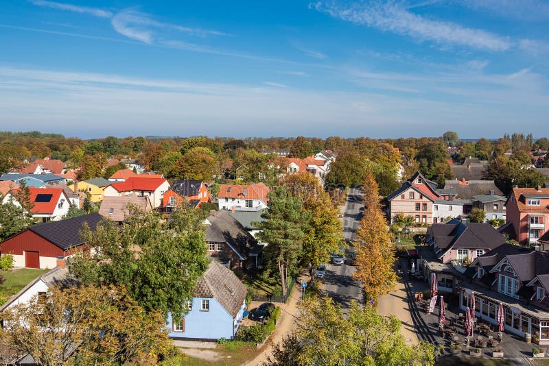Buildings with Blue Sky in Wustrow, Germany Editorial Stock Photo ...