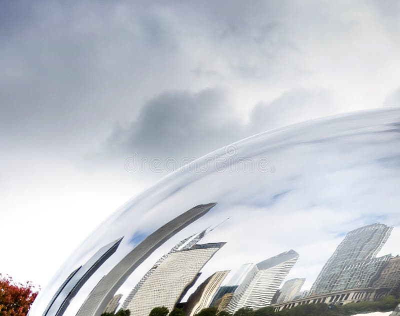 Buildings of Chicago Reflected on the Cloud Gate Editorial Image ...