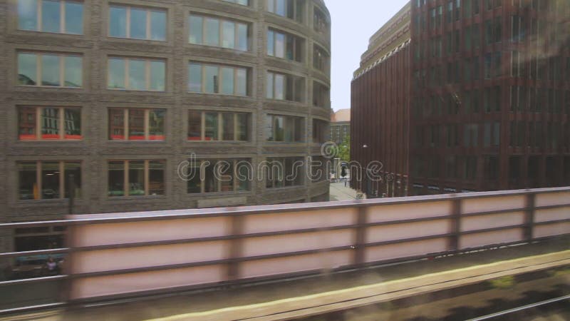 Buildings in the City of Berlin from Window View of a Moving Train ...