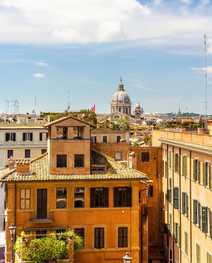 Buildings in the City Centre of Rome Stock Photo - Image of cafe, house ...