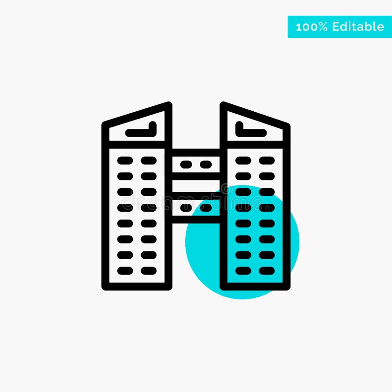 Buildings, City, Construction Turquoise Highlight Circle Point Vector ...