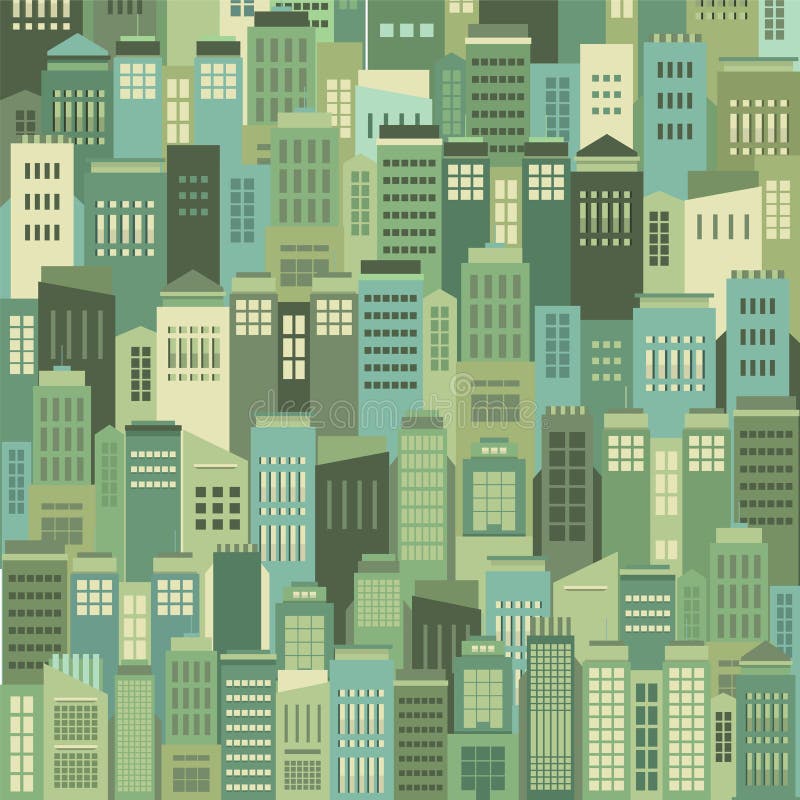 Buildings in the City Pattern Background Stock Vector - Illustration of ...