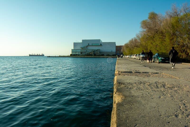 Buildings of the City and Trees in Front of the Water Editorial Image ...