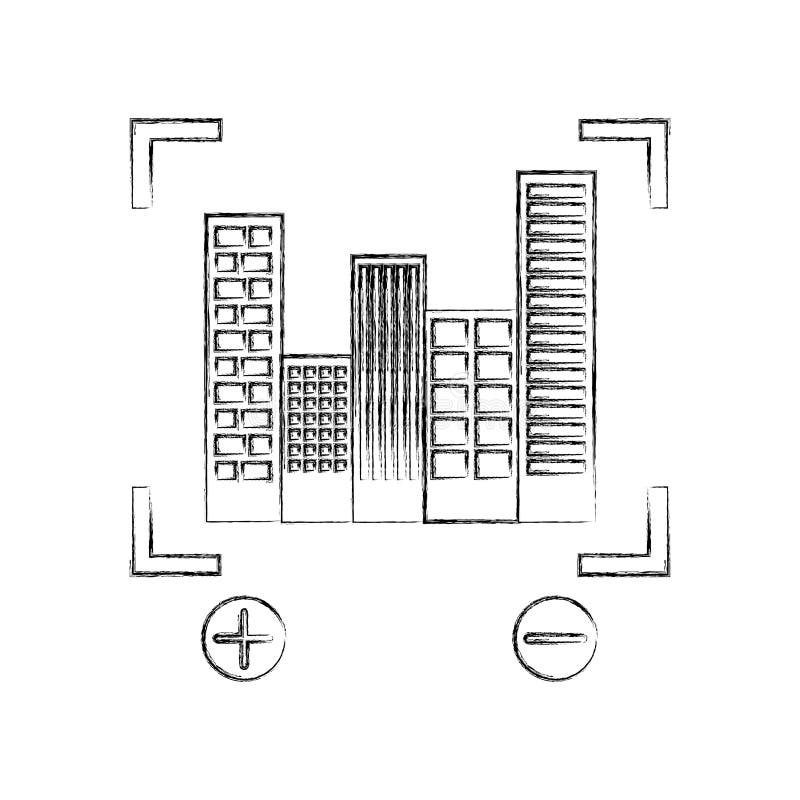 Buildings Cityscape Scene with Target Stock Vector - Illustration of ...