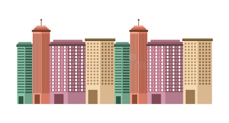 Buildings Cityscape Skyline Icon Stock Illustration - Illustration of ...