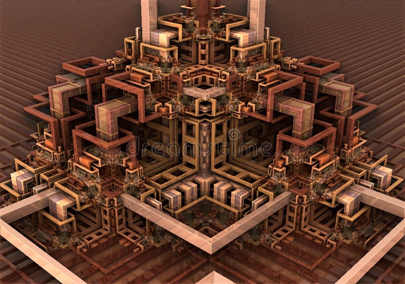 Buildings Complex-3D Rendered Virtual Scene Artwork Stock Illustration ...