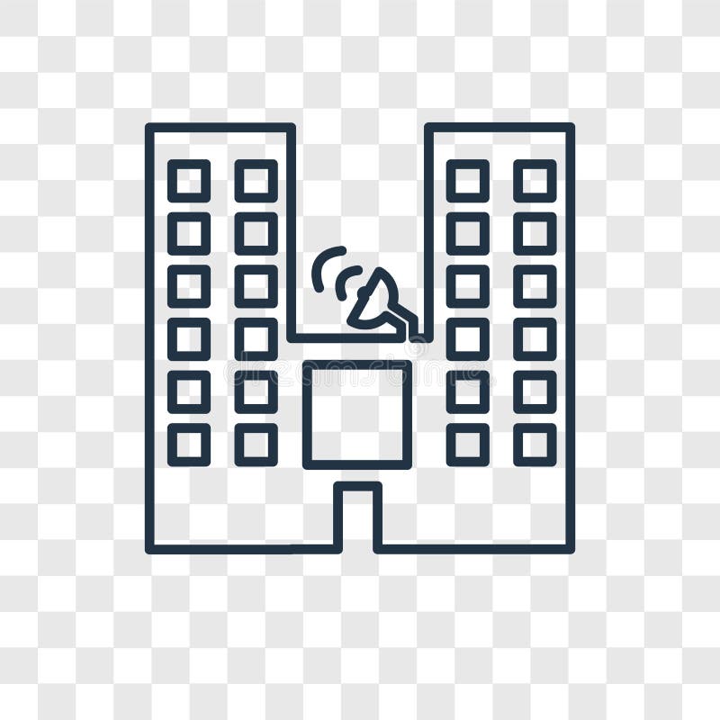 Buildings Concept Vector Linear Icon Isolated on Transparent Background ...