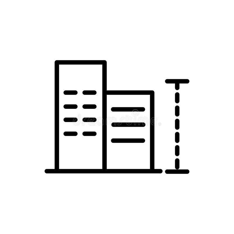 Buildings Contruction Measure Architecture Icon Line Style Stock Vector ...