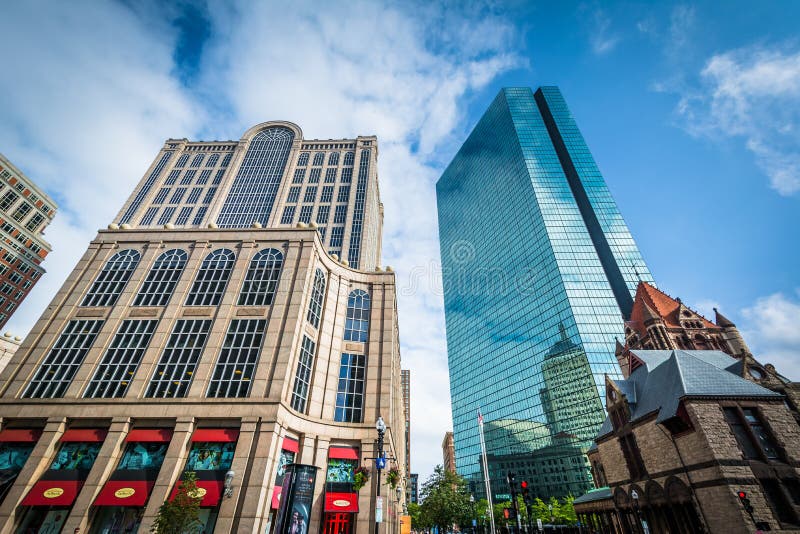 Buildings at Copley, in Back Bay, Boston, Massachusetts. Editorial ...