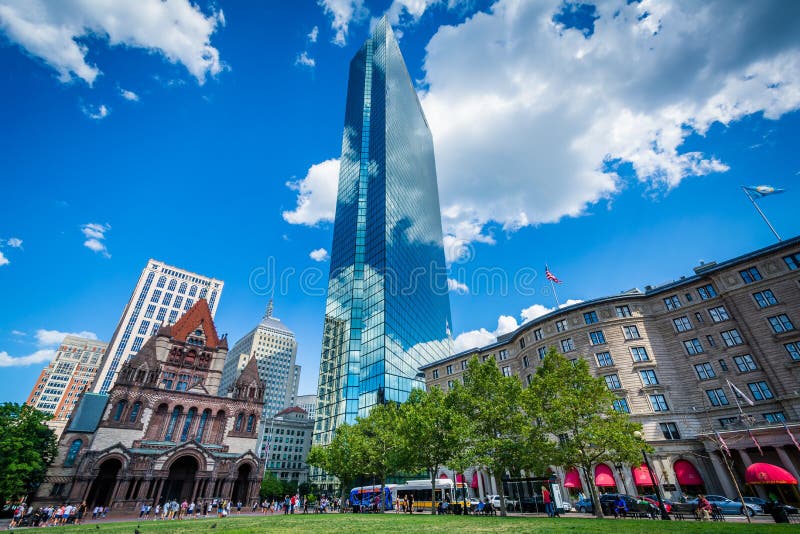Buildings at Copley Square, in Back Bay, Boston, Massachusetts ...