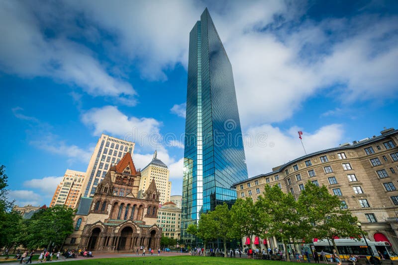 Buildings at Copley Square, in Back Bay, Boston, Massachusetts ...