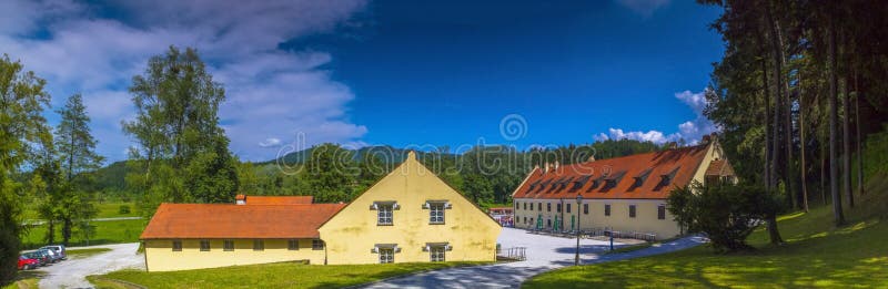 Buildings in the Countryside Stock Photo - Image of mountain, landscape ...