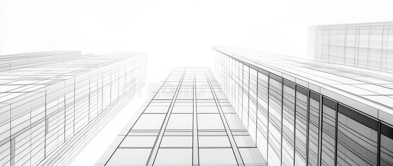 Buildings in a 3D Perspective are Illustrated in Abstract Architectural ...