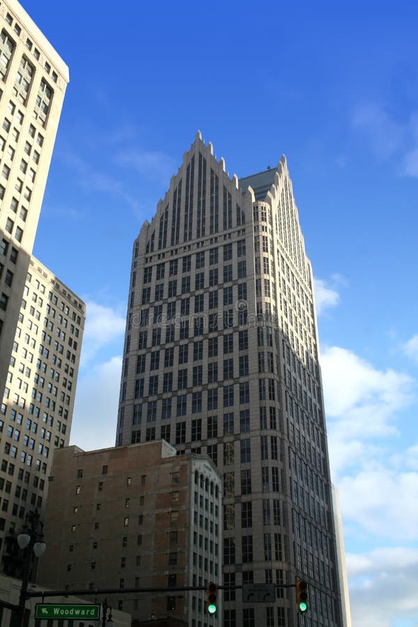 Historic Buildings in Detroit Downtown Stock Image - Image of capital ...