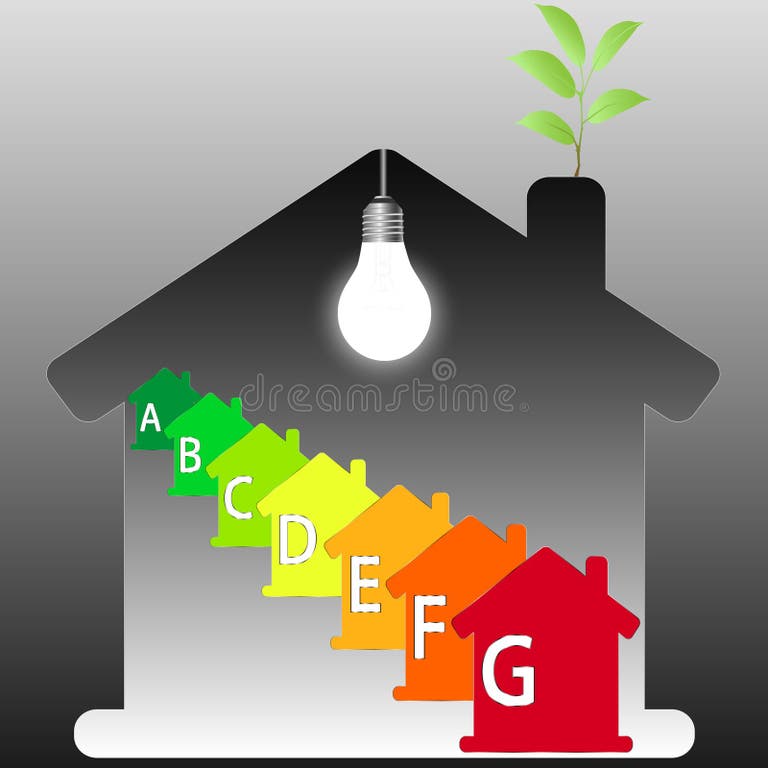 Buildings Energy Performance Scale Stock Illustration - Illustration of ...