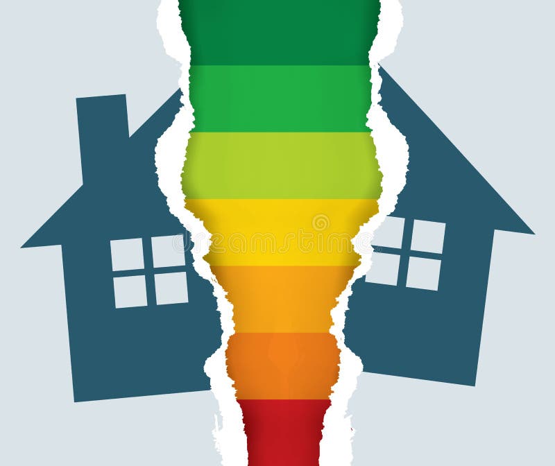 Buildings Energy Performance Scale, Energy Efficiency Stock Vector ...