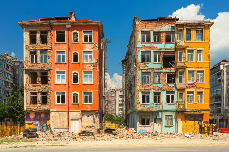 Buildings Fell Down Following the Earthquake. Vehicles Resumed ...