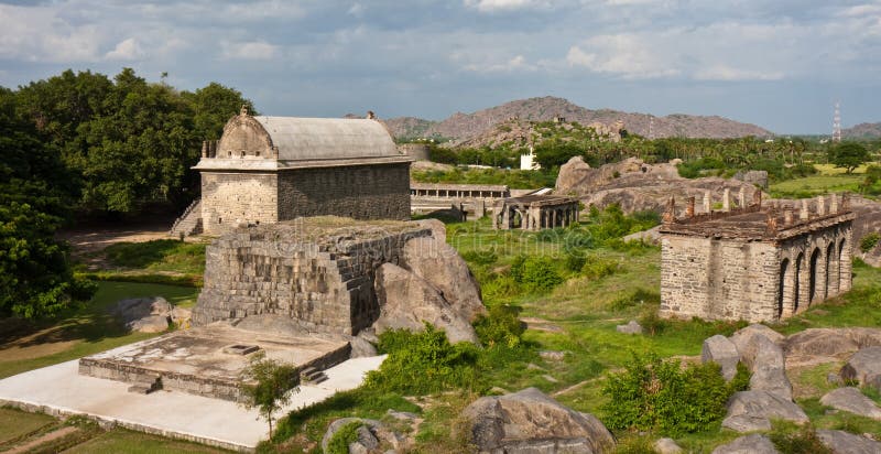 Buildings at Gingee Fort stock photo. Image of india - 11062072