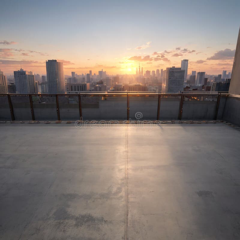 The Buildings Have Empty Concrete Square Floor. Stock Illustration ...