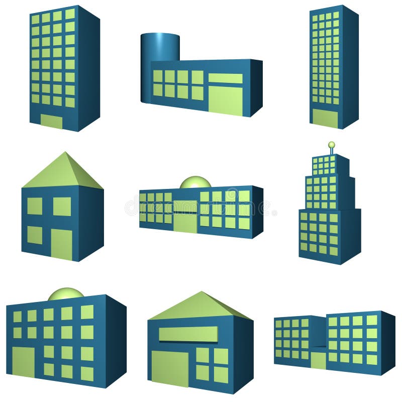 3d Blue Buildings Stock Illustrations – 7,357 3d Blue Buildings Stock ...