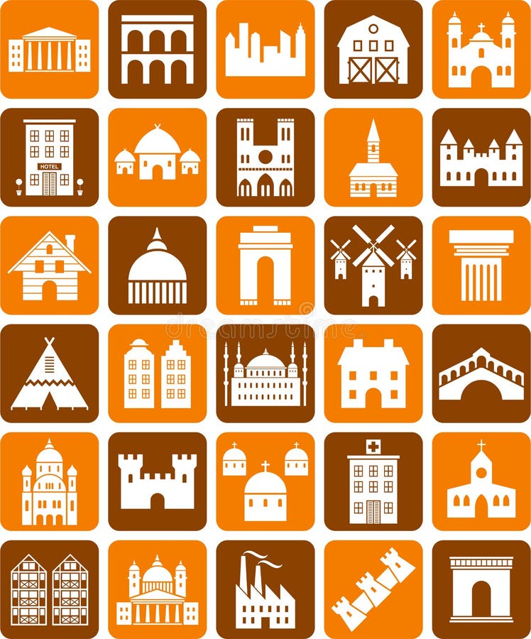 European Capitals - Icon Set (Part 4) Stock Vector - Illustration of ...