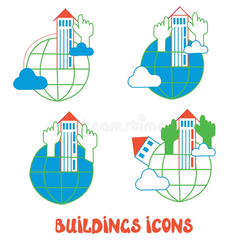 Buildings Icons Set - Global Stock Vector - Illustration of identity ...