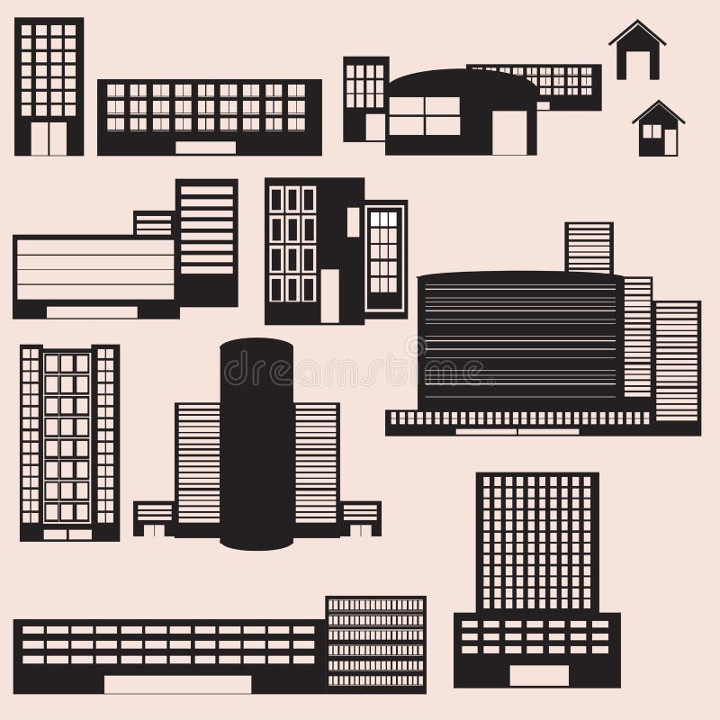 Buildings Icons for Your Designs. Stock Vector - Illustration of cities ...