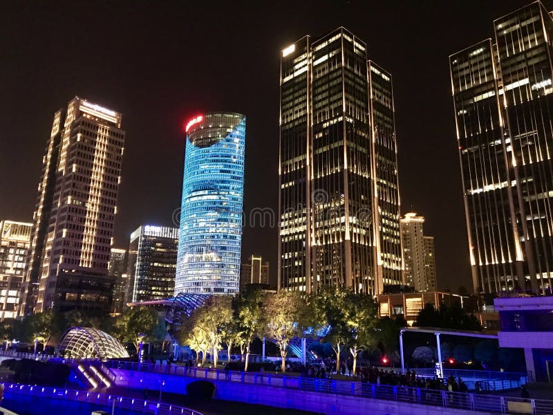 Buildings Illuminated at Night on the Bund, Shanghai, China, October 24 ...