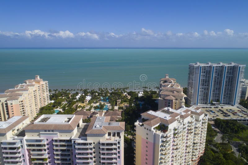 Buildings in Key Biscayne Florida Stock Image - Image of aerial, condo ...