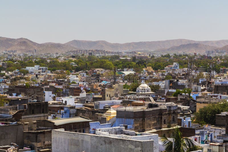 Buildings and Machla Hills in Udaipur Stock Image - Image of rajasthan ...