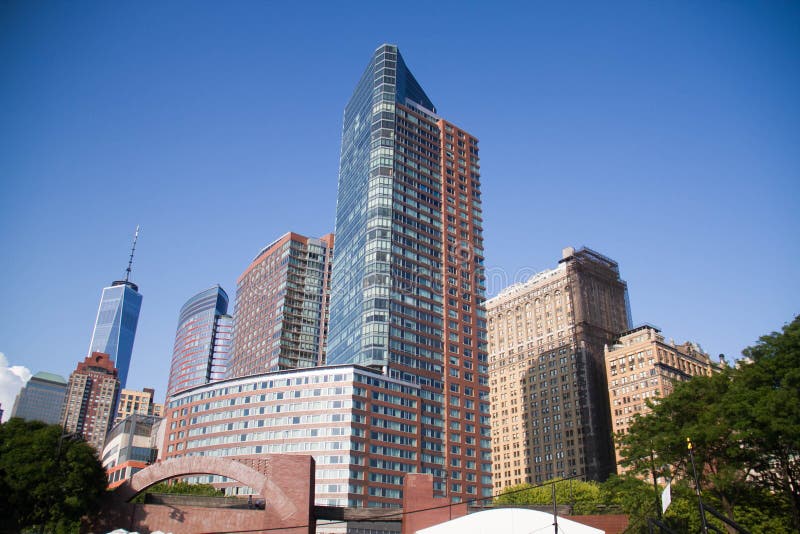 Buildings of Manhattan with Clearly Blue Sky Editorial Stock Photo ...