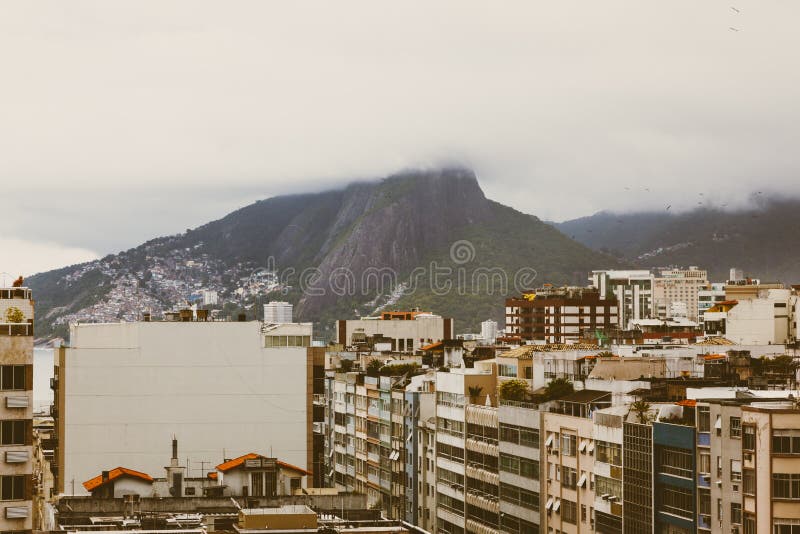 Buildings and Mountain in Rio De Janero Stock Image - Image of houses ...